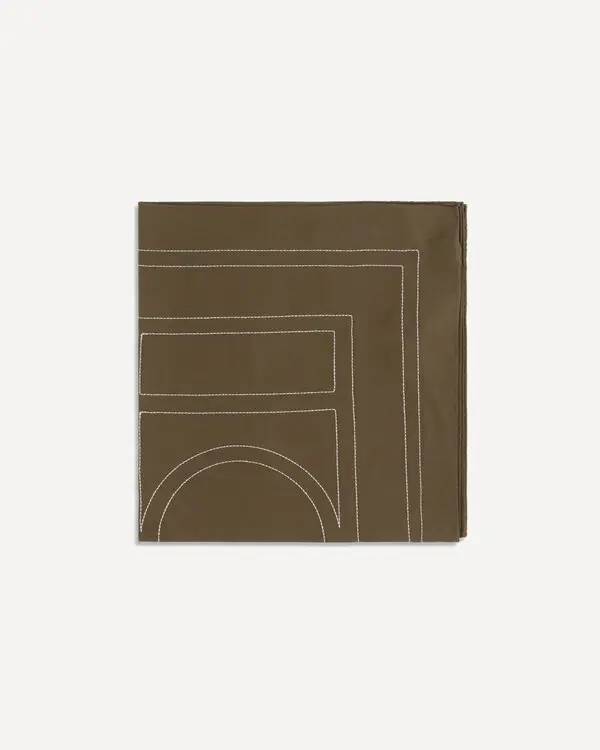 TOTEME Silk Scarf With Embroidery - Brown