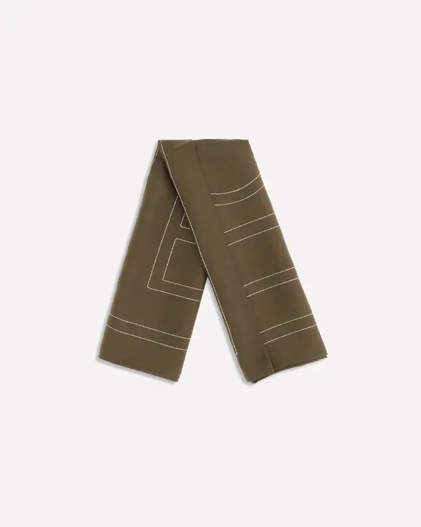 TOTEME Silk Scarf With Embroidery - Brown