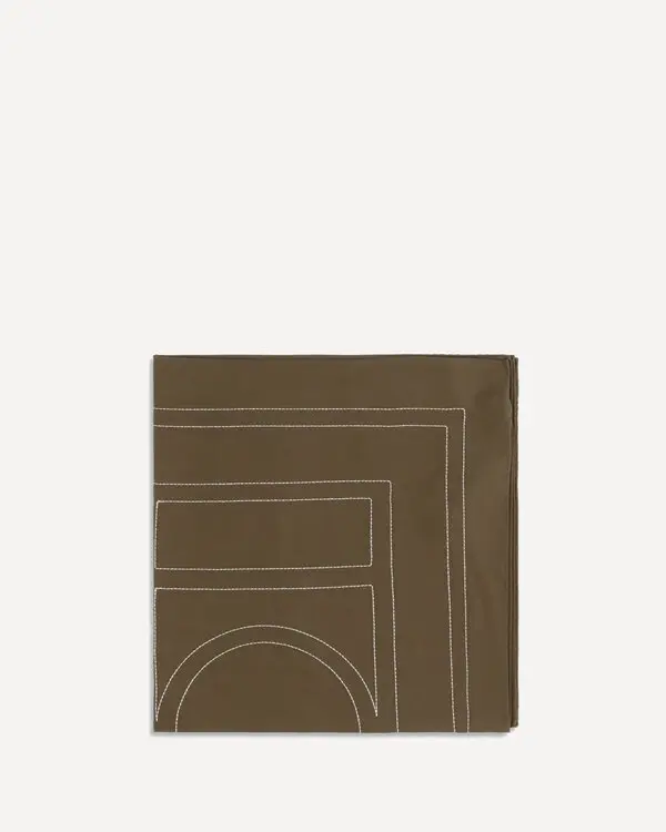 TOTEME Silk Scarf With Embroidery - Brown