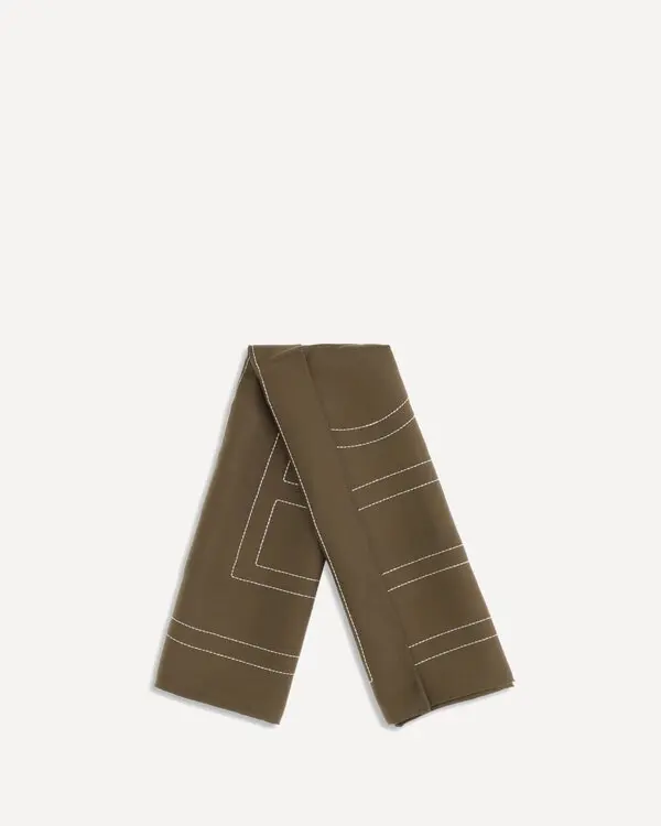 TOTEME Silk Scarf With Embroidery - Brown