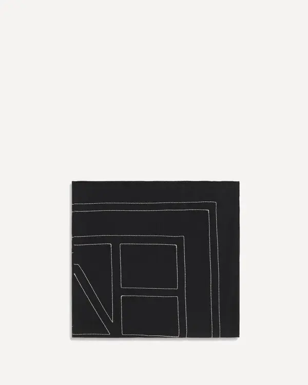TOTEME Silk Scarf With Embroidery - Black