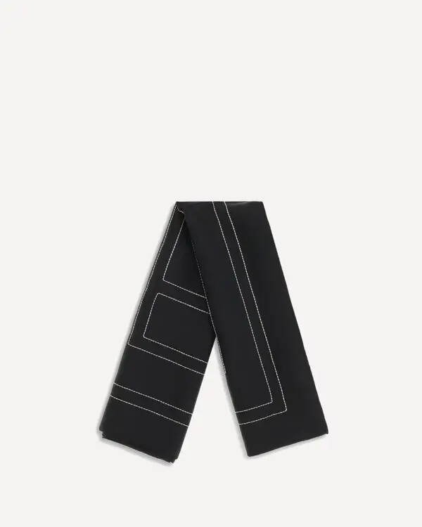 TOTEME Silk Scarf With Embroidery - Black