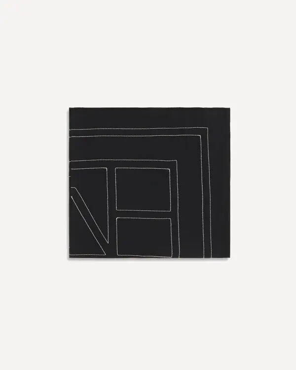 TOTEME Silk Scarf With Embroidery - Black