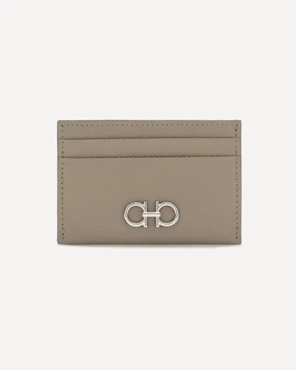 FERRAGAMO Gancini Card Holder - Beige
