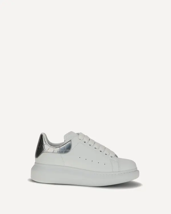 Alexander McQueen Leather Sneakers With Platform Sole - White