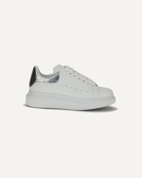Alexander McQueen Leather Sneakers With Platform Sole - White