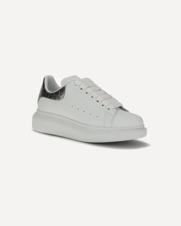Alexander McQueen Leather Sneakers With Platform Sole - White