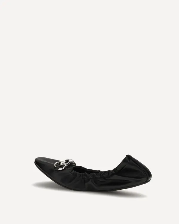 Gucci Prima Ballerinas With Horsebit Detail - Black