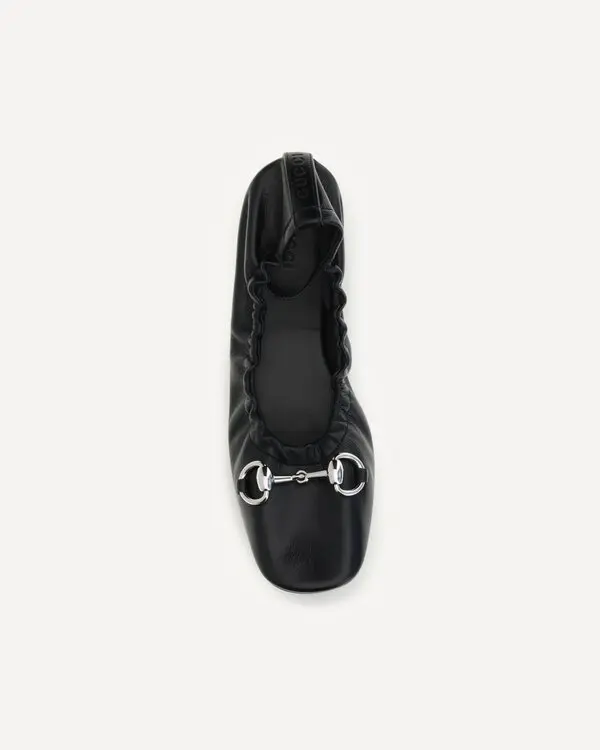 Gucci Prima Ballerinas With Horsebit Detail - Black
