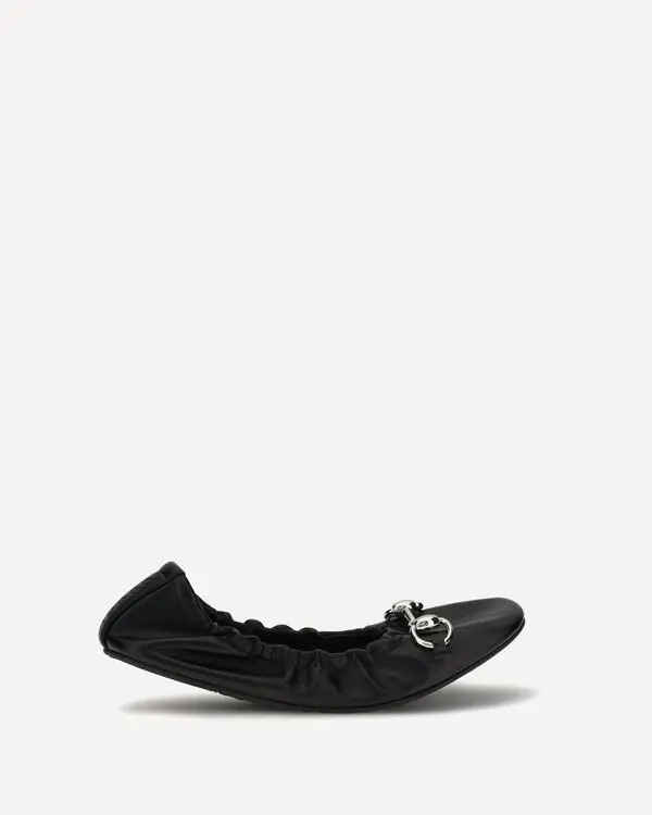 Gucci Prima Ballerinas With Horsebit Detail - Black