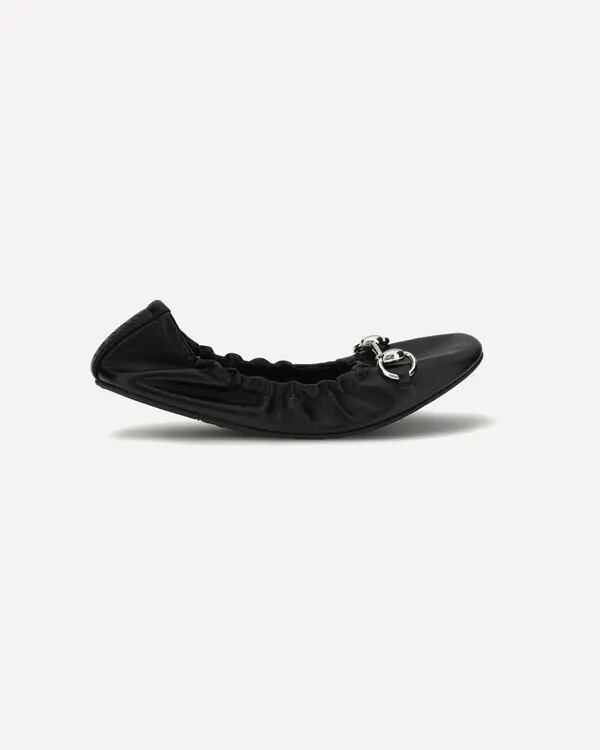 Gucci Prima Ballerinas With Horsebit Detail - Black