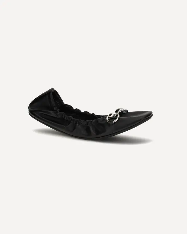 Gucci Prima Ballerinas With Horsebit Detail - Black