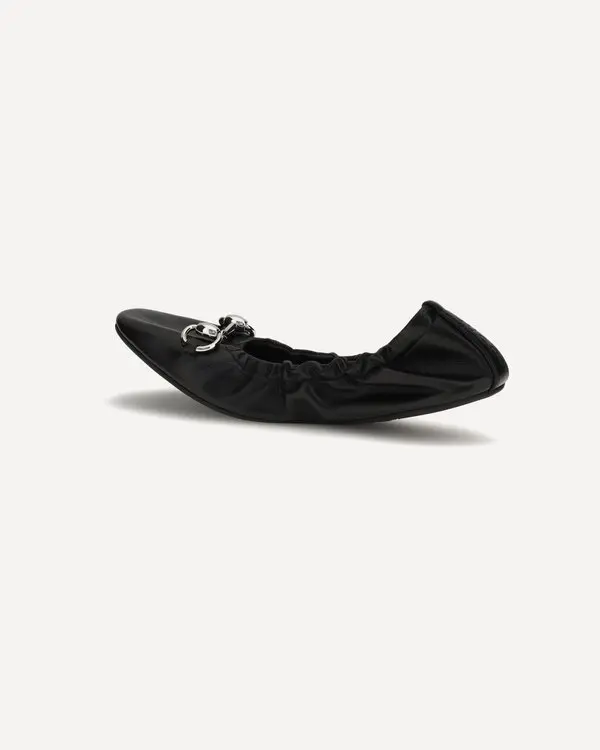 Gucci Prima Ballerinas With Horsebit Detail - Black