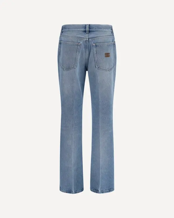 Miu Miu Washed Denim Five-pocket Jeans - Light Blue