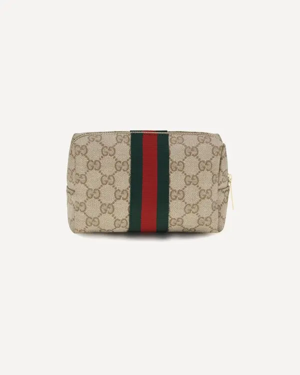 Gucci Medium Beauty Case With Web Stripe