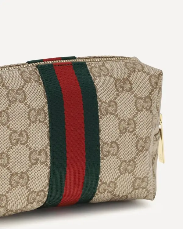 Gucci Medium Beauty Case With Web Stripe