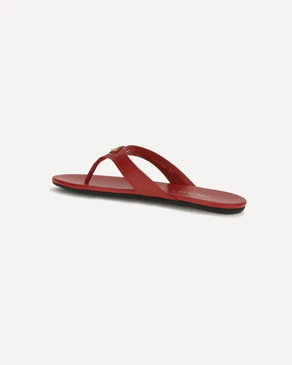 Prada Patent Leather Thong Sandals - Red