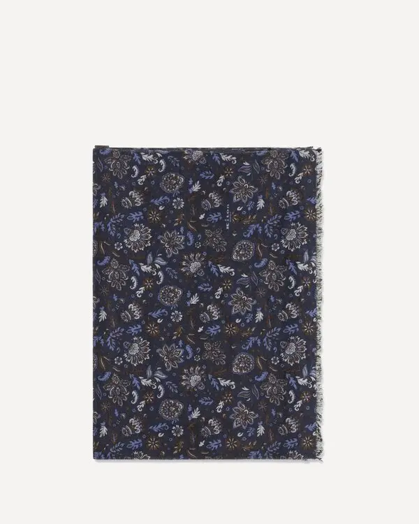 Kiton Paisley Patterned Scarf - Blue