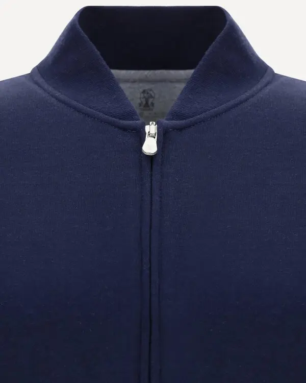 Brunello Cucinelli Cotton Zip Sweatshirt - Blue
