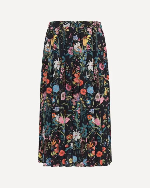 Gucci Flora Printed Silk Midi Skirt - Multicolour