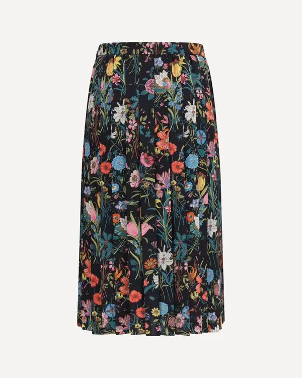 Gucci Flora Printed Silk Midi Skirt - Multicolour