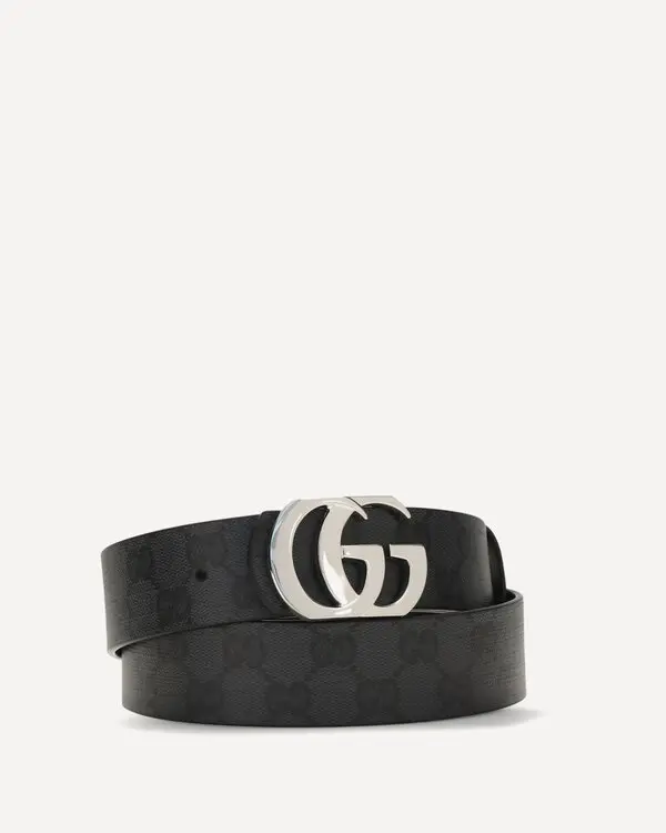 Gucci Reversible Cut Gg Marmont Belt - Black