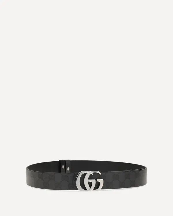 Gucci Reversible Cut Gg Marmont Belt - Black