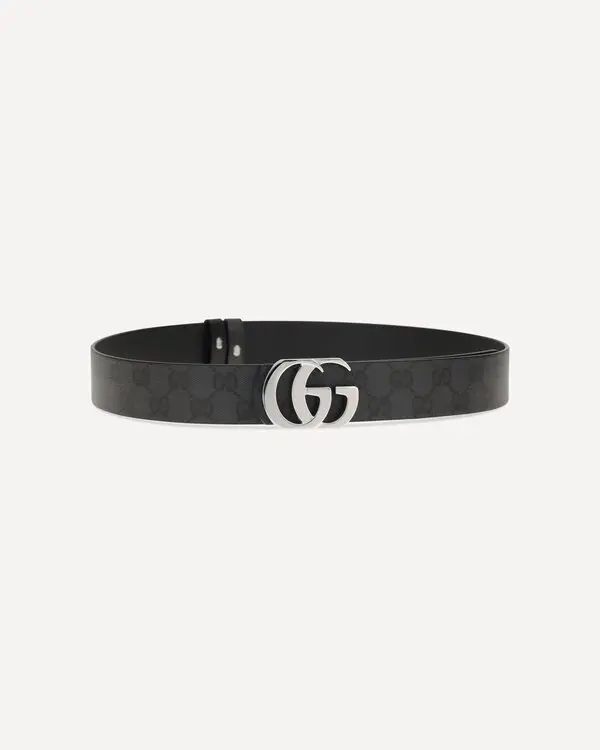 Gucci Reversible Cut Gg Marmont Belt - Black
