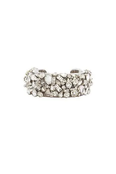 Dries Van Noten Embellished -tone Cuff Bracelet - Silver