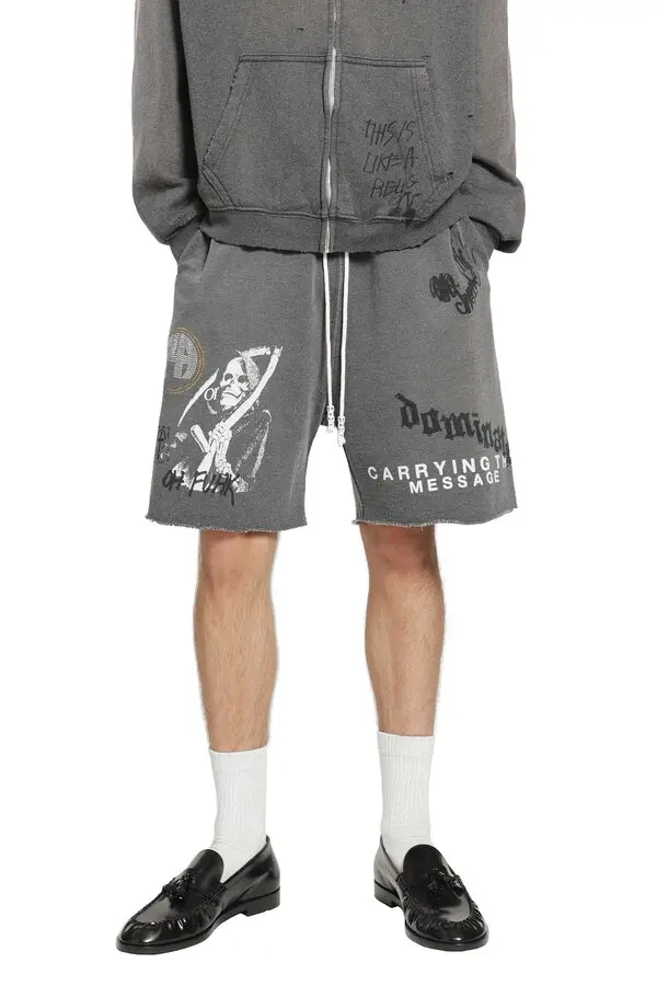 PALY HOLLYWOOD Carrying The Message" Vintage Wash Sweatshorts
