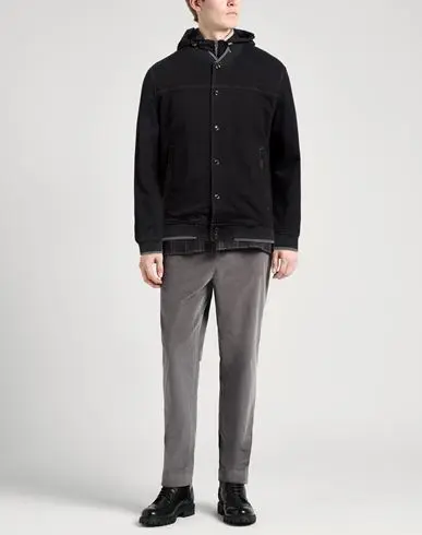 MOORER Denim Bomber Jacket With Detachable Hood - Black