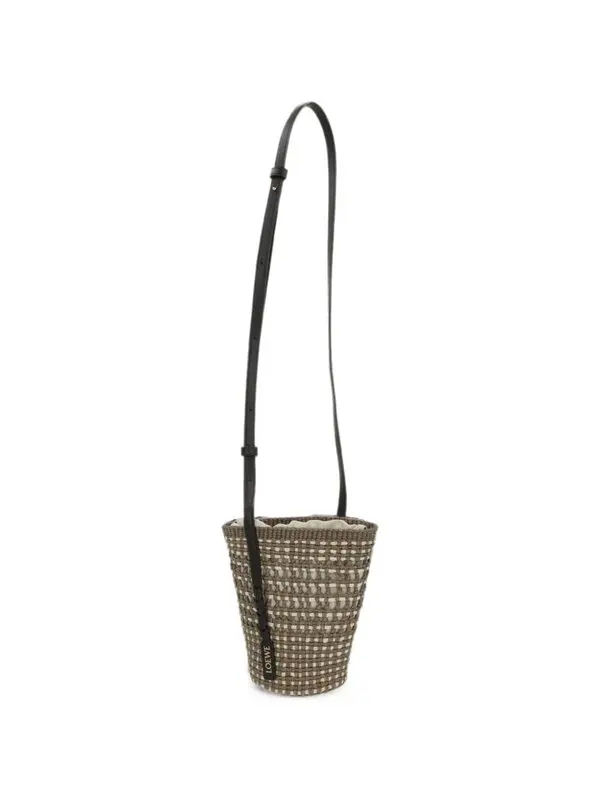 Loewe Braided Raffia Bucket Bag - Green
