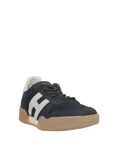 Hogan Suede And Textile Sneakers With Lace-up Closure - Navy