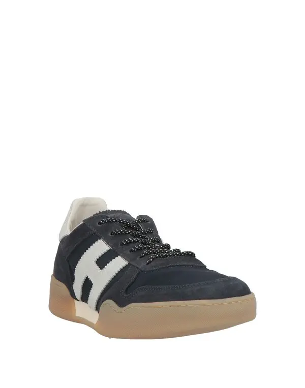 Hogan Suede And Textile Sneakers With Lace-up Closure - Navy