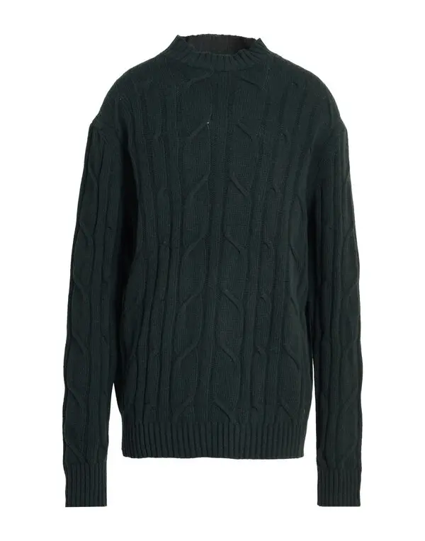 LIU •JO MAN Dark Wool And Polyamide Cable-knit Sweater