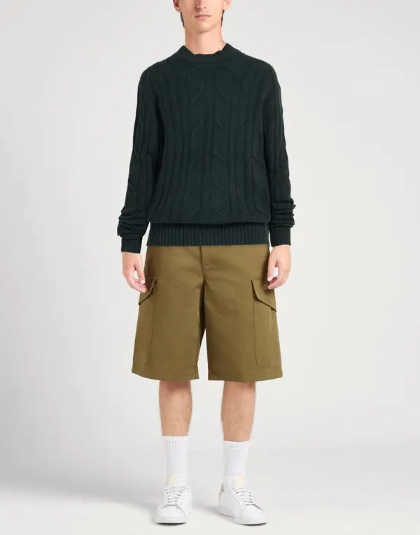 LIU •JO MAN Dark Wool And Polyamide Cable-knit Sweater