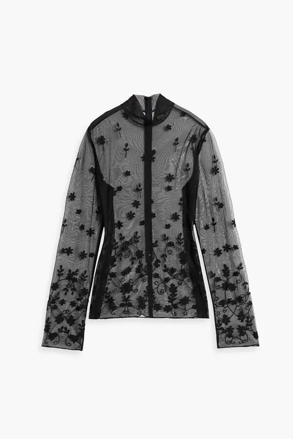 TOTEME Embroidered Tulle Blouse