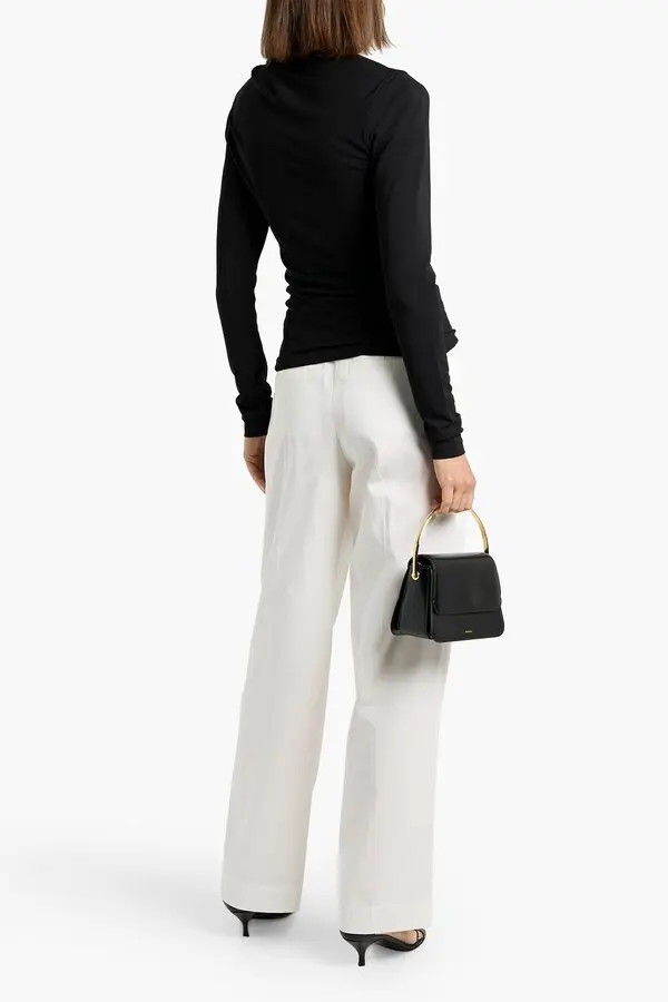 TOTEME Draped Stretch-jersey Top - Black
