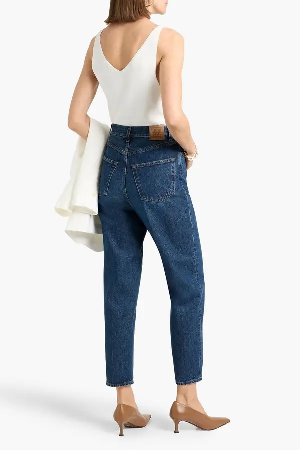 TOTEME High-rise Tapered Jeans - Dark Denim
