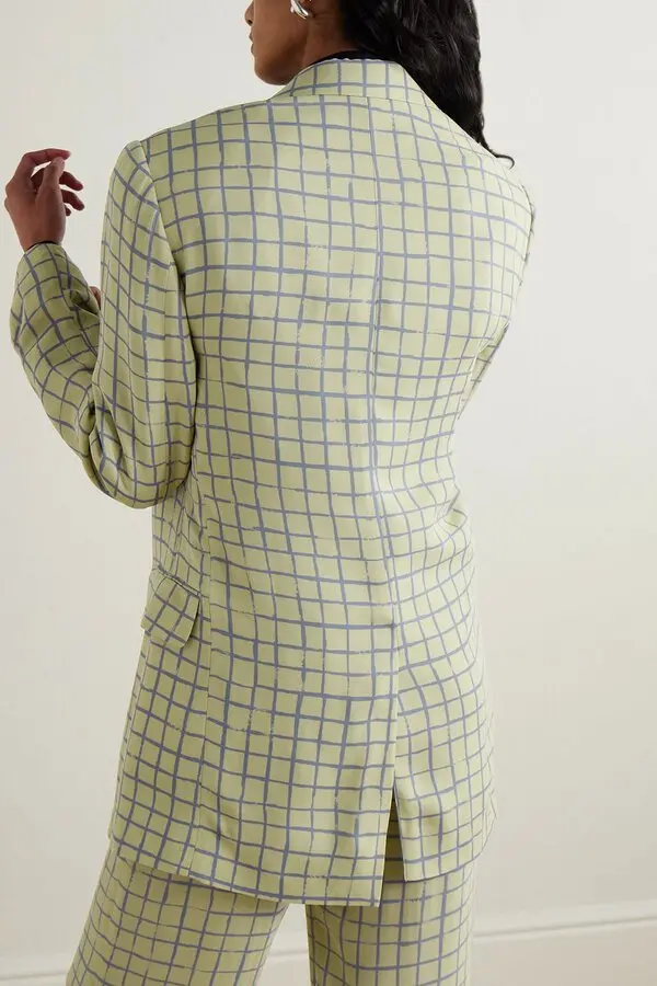 Dries Van Noten Checked Crepe Blazer