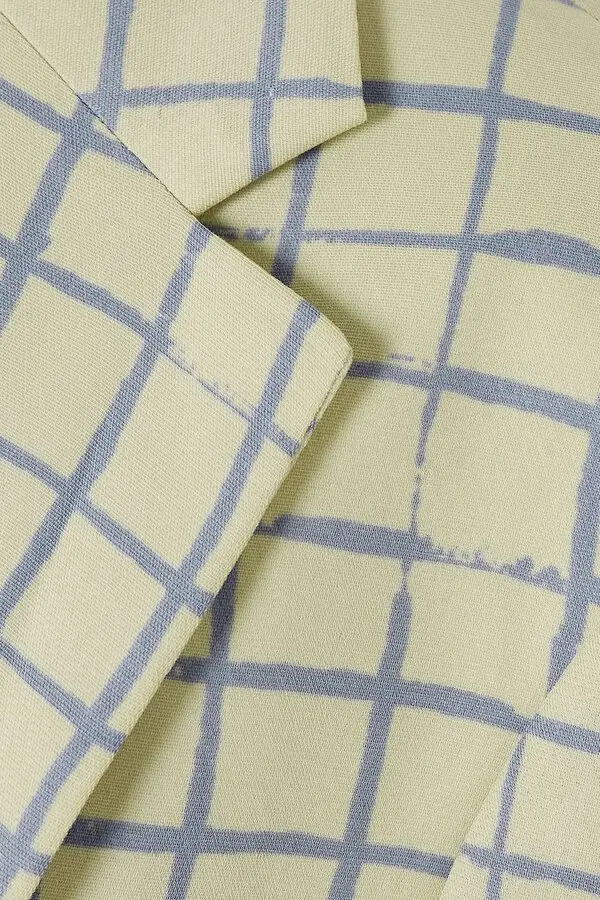 Dries Van Noten Checked Crepe Blazer