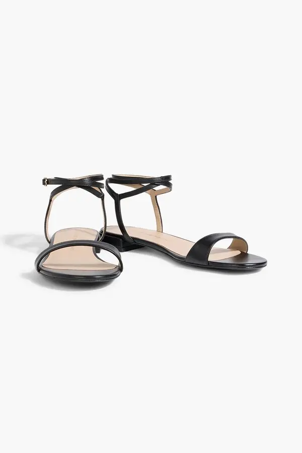 STUART WEITZMAN Leather Sandals With Ankle Strap - Black