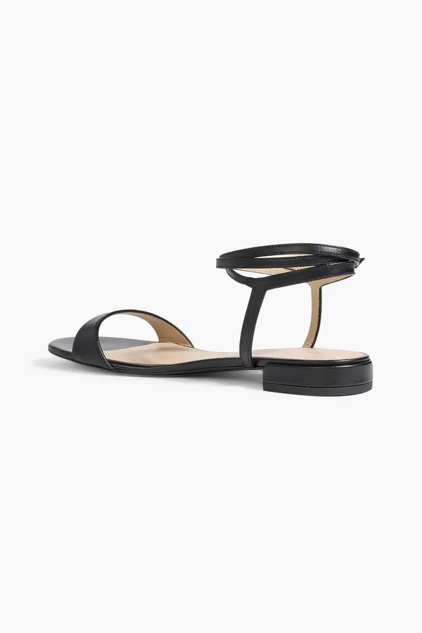STUART WEITZMAN Leather Sandals With Ankle Strap - Black