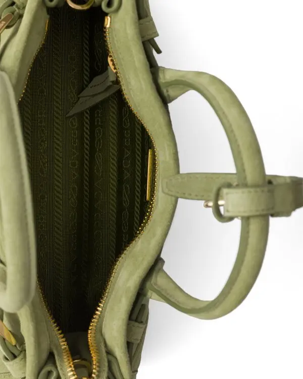Prada Bonnie Suede Mini Handbag - Agave