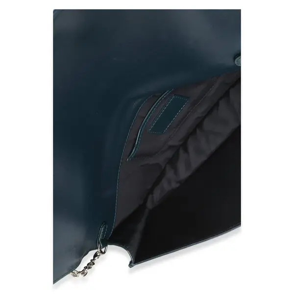 Dior Patent Cannage Lady Clutch With Chain - Blue