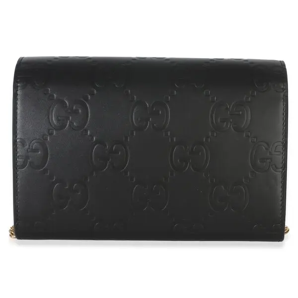 Gucci Calfskin Gg Debossed Chain Wallet