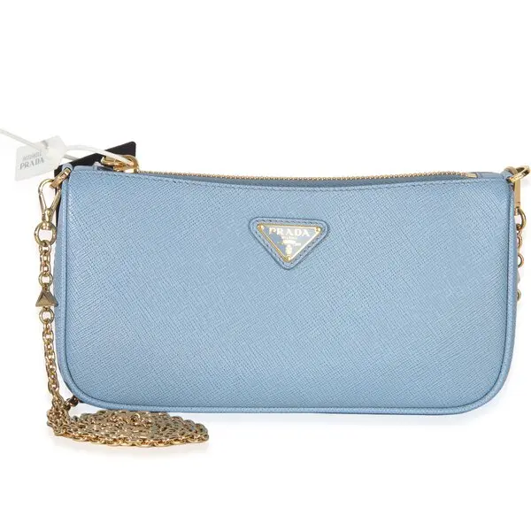 Prada Saffiano Mini Shoulder Bag - Blue