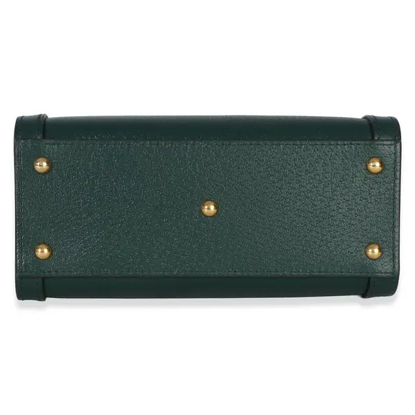 Gucci Dark Textured Dollar Calfskin Diana Bamboo Top Handle Bag