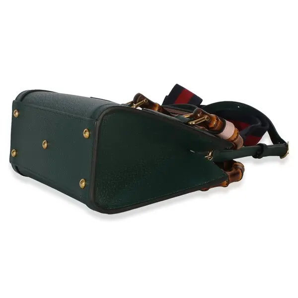 Gucci Dark Textured Dollar Calfskin Diana Bamboo Top Handle Bag
