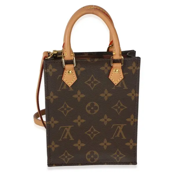 LOUIS VUITTON Monogram Canvas Petit Sac Plat - Brown